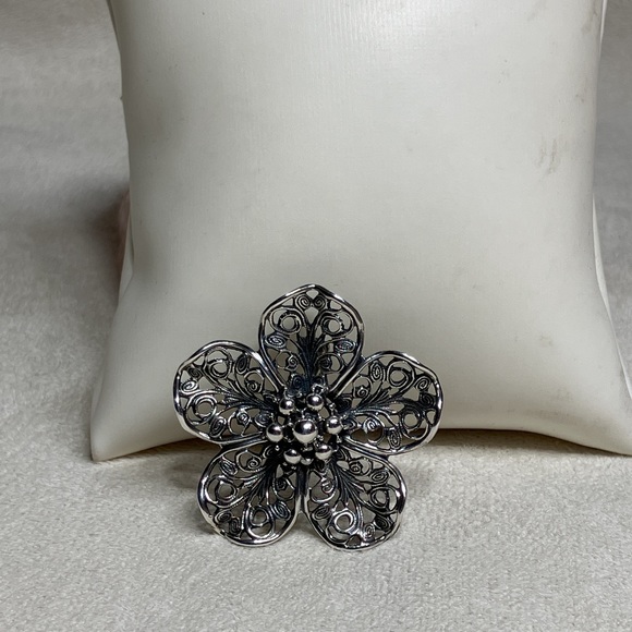 Beau Sterling | Jewelry | Vintage Beau Sterling Silver Filigree Brooch ...